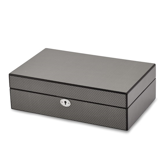 Luxury Giftware by Jere High Gloss Black Carbon Fiber Finish Locking ...